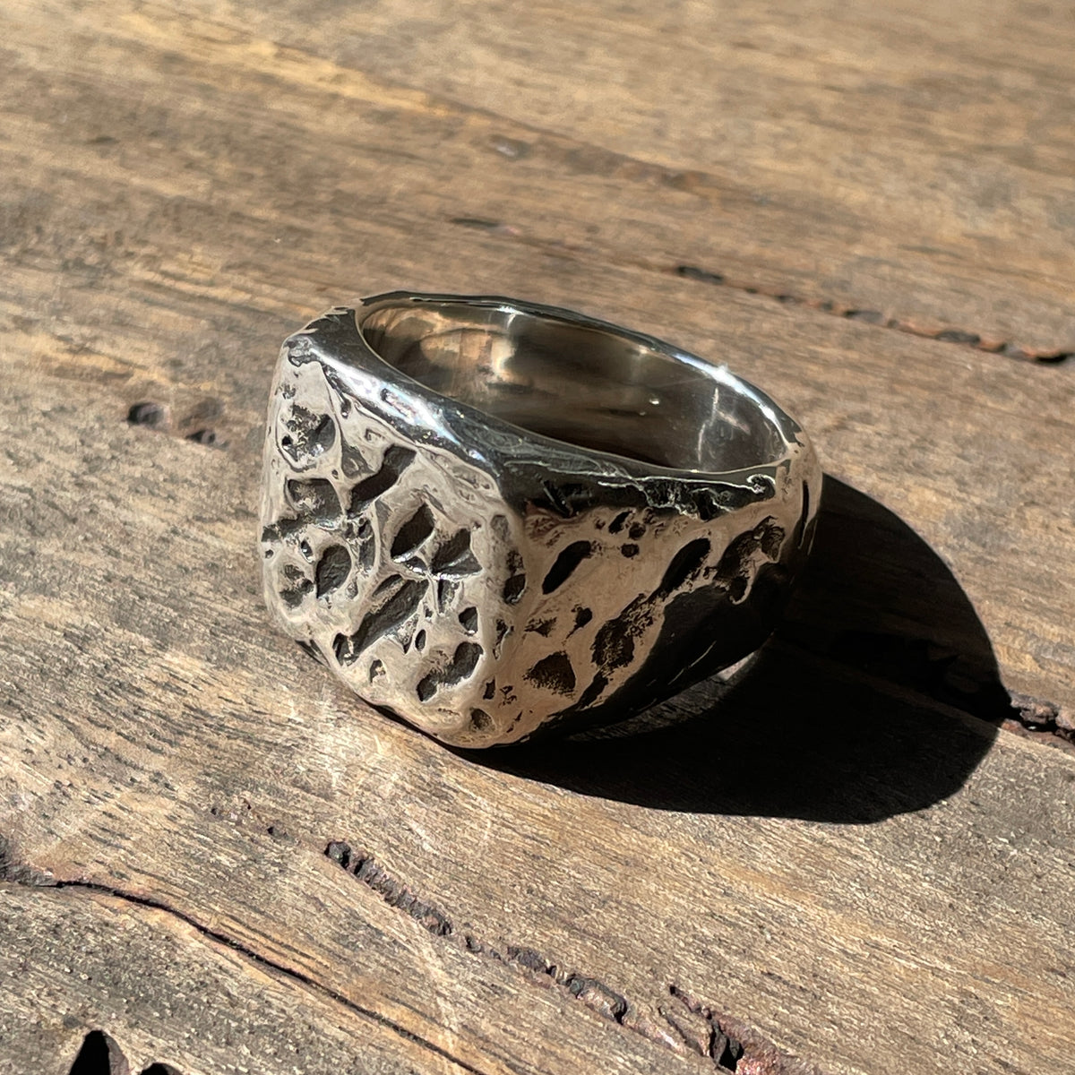 Rugged Rounded Square Signet Ring – Custom Creed